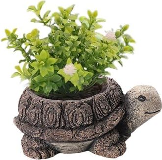 Generic Pots de fleurs mignons pour plantes grasses danimaux - Pots de fleurs cr&eacute;atifs tortues, grenouilles, h&eacute;rissons, plantes grasses - Pot de fleurs en cim