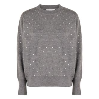 Paco Rabanne Rhinestone Wollpullover - - Knitwear - Damen - Grau - S