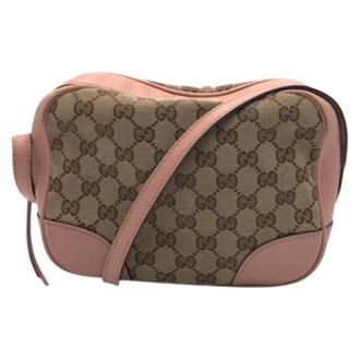 Gucci Pre-owned GG Canvas Leder Schultertasche - - Pre-owned - Damen - Rosa - ONE SIZE