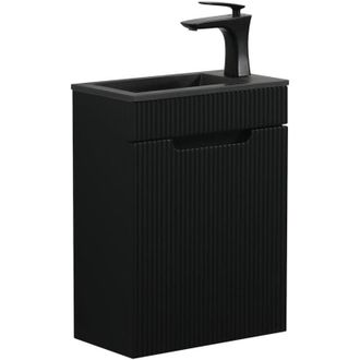 Badplaats Badplaats Meuble Lave-mains Thermis 40 x 22 cm - Noir avec lavab