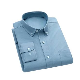 Generic Chemise &agrave; manches longues pour homme, coupe classique, poche simple, coupe ajust&eacute;e, haut d&eacute;contract&eacute;, tissu Oxford doux et solide pour le bureau, C280