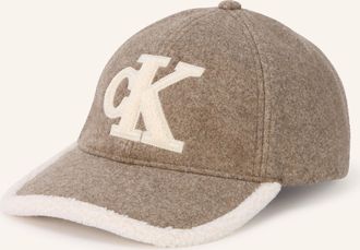 Calvin Klein Flanell-Cap Mit Teddyfell braun