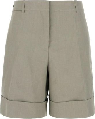 Jil Sander Bermuda &agrave; pinces et ourlet revers - Femme - Shorts - Gris - Taille: 36 FR