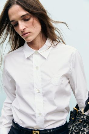 Gerard Darel Chemise en popeline &agrave; blason - LUMA - Blanc