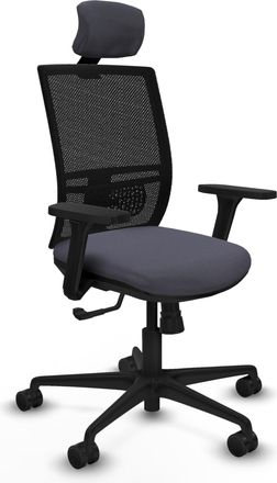 Piqueras y Crespo Call Center Yunquera Stuhl mit 3D-Armen, h&ouml;henverstellbarer Lendenwirbelst&uuml;tze und h&ouml;henverstellbarem Kopfteil, ausgestattet mit 4 Positionen, Schwarz