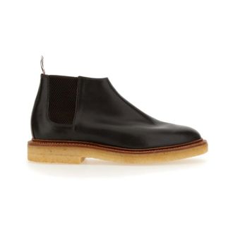 Thom Browne Homme, Chaussures, Brun, Taille: 39 1/2 EU Chelsea Bottes en Cuir Fabriqu&eacute;es au Royaume-Uni