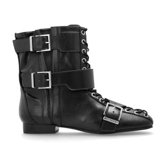 Ganni Vegan Leder Stiefeletten - - Shoes - Damen - Schwarzk - 36 EU