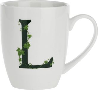 La Porcellana Bianca Tasse Buchstabe L, Wei&szlig; - Heimdekoration, K&uuml;che - Atupertu Linie - Geschenkidee - Steinware - 380 cc