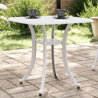 vidaXL Gartentisch Wei&szlig; 53x53x53 cm Aluminiumguss Vidaxl