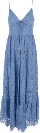 Michael Kors Femme, Robes, Bleu, Taille: 40 FR V-Neck Maxi Dress