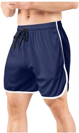 Generic Short court pour homme - En maille - Droit - Trois points - Pour fitness, plage, sport, Marine, XXL