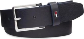Tommy Hilfiger Homme, Accessoires, Bleu, Taille: 90 CM Square Buckle Leather Belt