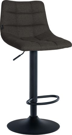 Clp Barhocker Jerry Stoff I Höhenverstellbarer Barstuhl I 360° Drehstuhl Mit Rückenlehne Für Küche Und Lounge, Farbe:dunkelgrau, Gestell Farbe:schwarz