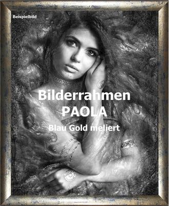 Homedecoration Bilderrahmen Paola 49 x 65 cm Blau Gold mit Acrylglas Antireflex 1 mm