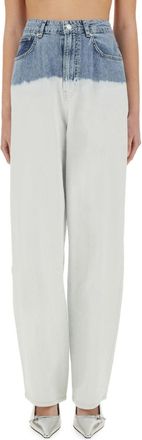 Moschino Two-Tone Cotton Jeans - White