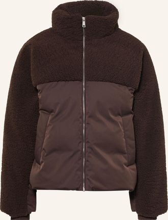OPUS Kunstpelz-Jacke Hazy Im Materialmix braun