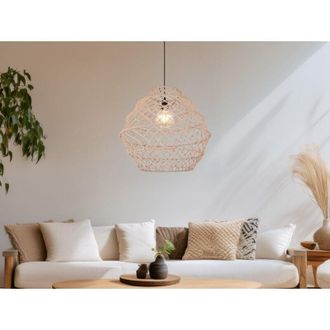 Reality Reality Leuchten - Gro&szlig;e Boho Pendelleuchte hive mit Lampenschirm geflochten Hanfseil, &oslash; 60cm