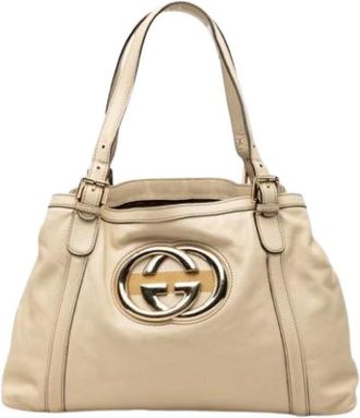 Gucci Sac fourre-tout d&eacute;paule vintage Pre-owned - Femme - Pre-owned - Beige - Taille: ONE Size
