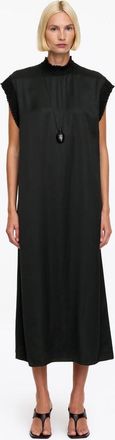 Arket Midikleid Mit Smokdetails -Schwarz