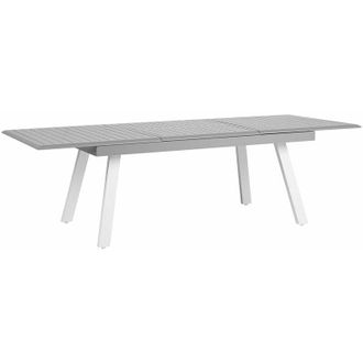 Beliani Beliani - Gartentisch Grau / Wei&szlig; Aluminium 175/255x100 cm Ausziehbar Modernes Design