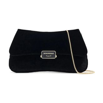 Emporio Armani Femme, Sacs, Noir, Taille: ONE Size Velvet Clutch