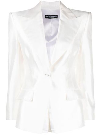 Dolce & Gabbana Blazer mit steigendem Revers - Wei&szlig;