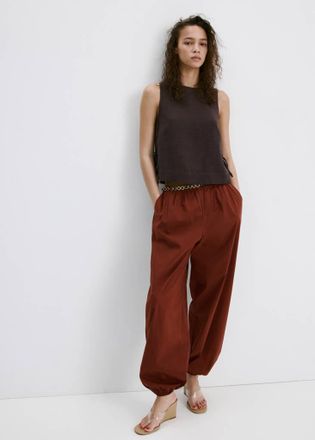 Mango Top pliss&eacute; avec nauds chocolat - Femme - XXS - MANGO