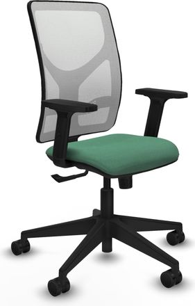 Piqueras y Crespo B&uuml;rostuhl, gr&uuml;n, mit 2D-Armlehnen, h&ouml;henverstellbare Lendenwirbelst&uuml;tze, ausgestattet mit 3 Positionen und Schneideschaum, mit Rollen von 65 mm, Nylon