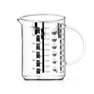 WMF Gourmet Messbecher 1 l - hitzebest&auml;ndiger Glas-Messbecher mit pr&auml;ziser Skalierung, sp&uuml;lmaschinen- & mikrowellengeeignet, robuster Ma&szlig;becher aus Glas z