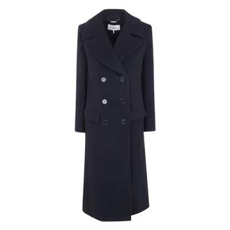 Chlo&eacute; Manteau Long Double Boutonnage - Femme - Manteaux - Noir - Taille: 36 FR