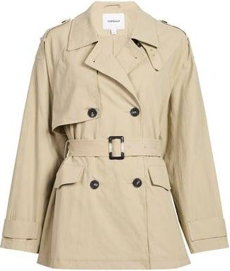 Topshop Trench droit en coton m&eacute;lang&eacute;
