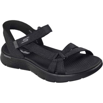 Skechers GO WALK Flex Illuminate Textil Damen Schwarz Standard Sandalen