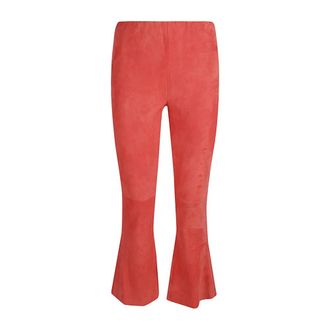 Via Masini 80 Lederhose - - Trousers - Damen - Rot - S