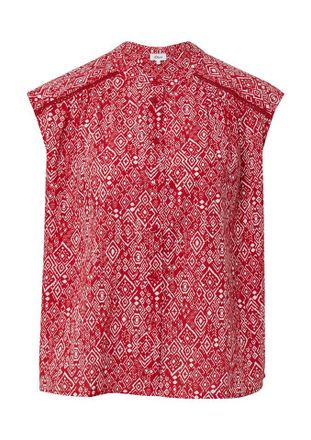 s.Oliver Blusentop Bluse Weites Blusentop mit Raffung und Spitzen-Detail