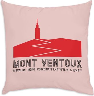 Fabulous Mount Ventoux Kissenbezug aus Samt, Rosa, f&uuml;r Fahrrad, Frankreich, Radtour, 40 x 40 cm, samtig