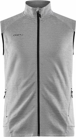 Craft ADV UNIFY VEST | Herren Weste XL | Grey Melange | Leichte Weste Herren aus Recycling Polyester | Laufweste Herren | Mit Kragen | 2 Taschen | Herren We