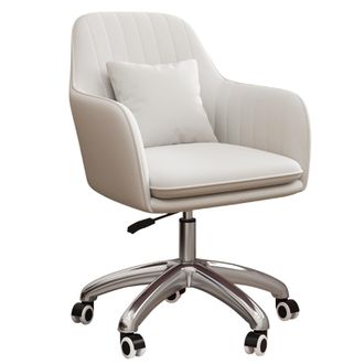 Generic Drehbarer Schreibtischstuhl Aus Samt - Ergonomisch Verstellbarer Arbeitsstuhl Mit 360&deg;-R&auml;dern for Das Heimb&uuml;ro Oder Den Schminktisch, Rosa/Wei&szlig;/Grau/B