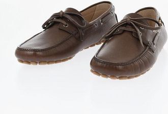 Valentino Hammered Leather Loafers with Laced Detail size 40,5