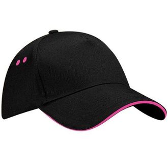 Beechfield Casquette 100% Coton - Adulte Unisexe (Taille Unique) (Noir/Fuchsia)