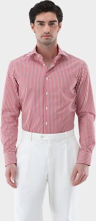 van Laack Gestreiftes Hemd aus Popeline mit Haifischkragen