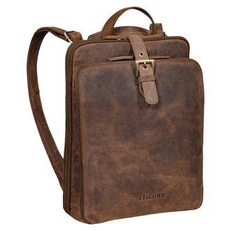 STILORD Vienna Rucksack Tasche aus Leder - Praktisches 3-in-1 Konzept als Rucksack Handtasche Umh&auml;ngetasche - Gro&szlig;er Daypack aus Echtem Vintage Leder, Farbe:m