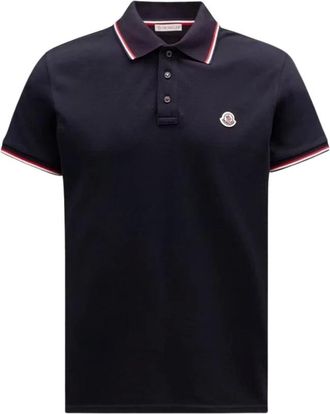 Moncler Homme, Tops, Bleu, Taille: XL Polo Piquet