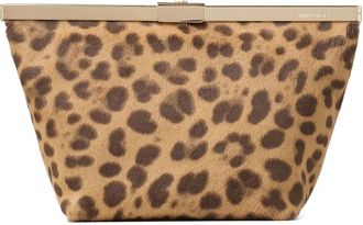 Jimmy Choo London Ganache Clutch mit Leoparden-Print - Nude