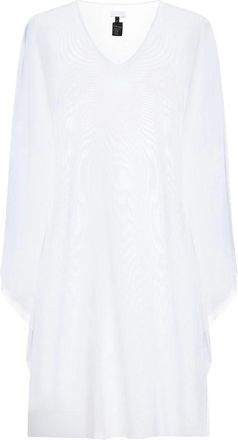 Fisico Femme, Maillots de bain, Blanc, Taille: 38 FR Kaftan de plage court en tulle stretch