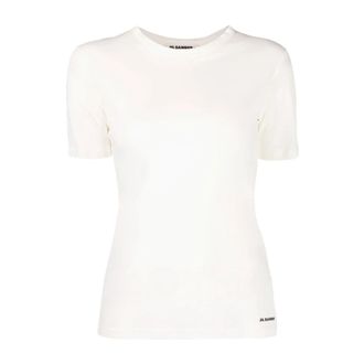 Jil Sander T-Shirt mit Logo-Print - - Tops - Damen - Wei&szlig; - S