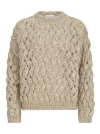 Brunello Cucinelli Pull Col Rond - Beige