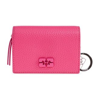 Ganni Geldb&ouml;rse mit Logo - - Accessories - Damen - Rosa - ONE SIZE