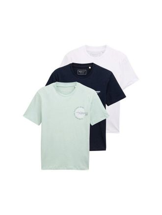 Tom Tailor T-Shirt (Packung, 3-tlg., 3-er) mit gro&szlig;em Druck