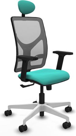 Piqueras y Crespo B&uuml;rostuhl mit verstellbarer Armlehne, h&ouml;henverstellbare Lendenwirbelst&uuml;tze und festes Kopfteil, ausgestattet mit 3 Positionen und Schneideschaum, Grau