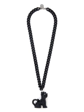 Marni collier &agrave; pendentif chien - Noir
